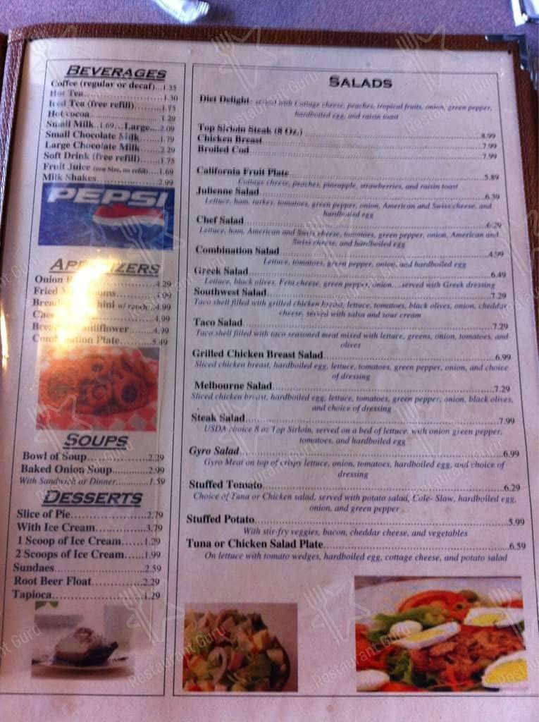 Menu at Deerfield Family Restaurant, Carbon Cliff
