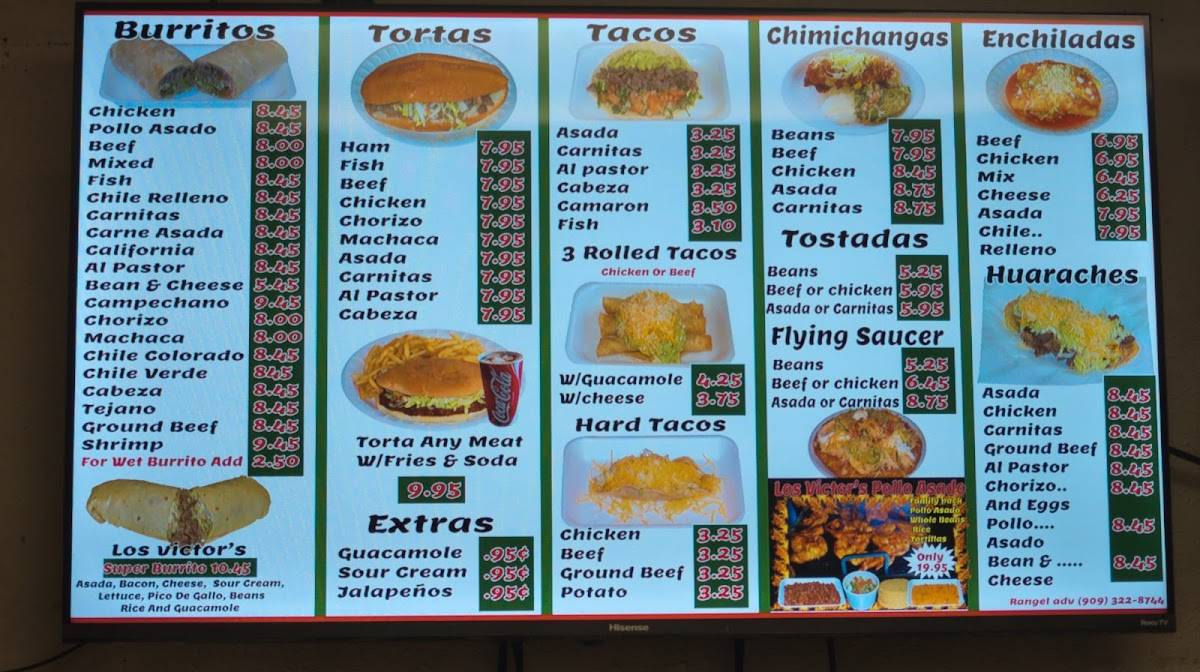 Menu at Los Victor's Mexican Food California Style #5 restaurant, Deming