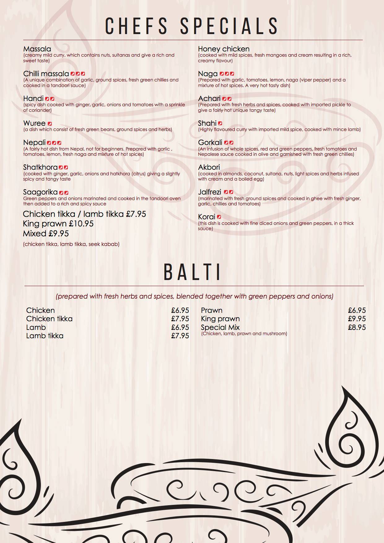 Menu at Diya restaurant, St Helens, E Lancashire Rd