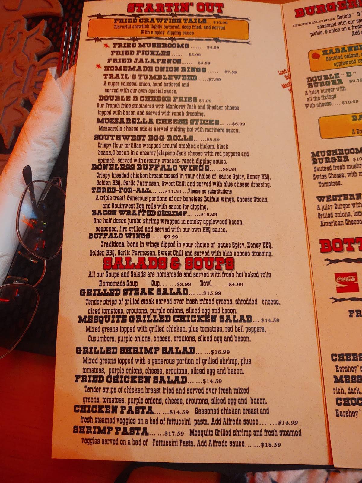 Menu at Double D Steak House steakhouse, DeRidder