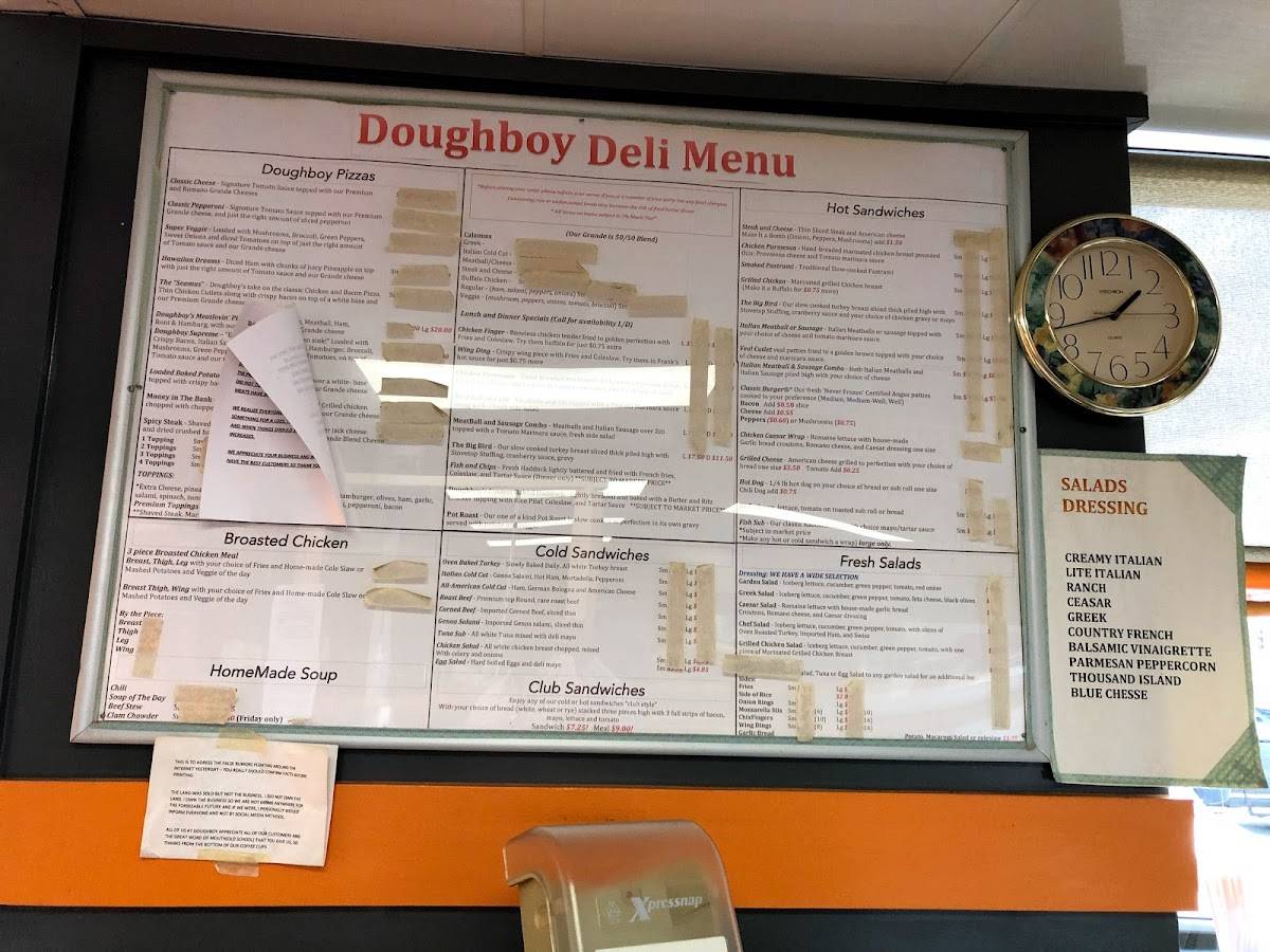 Menu at Doughboy Donuts & Deli pizzeria, Boston