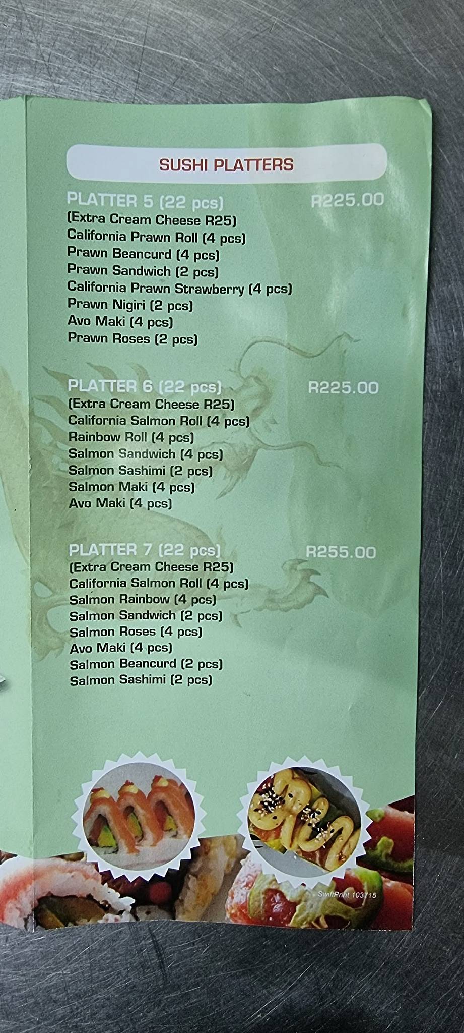 Menu at Dragon House Chinese Restaurant & Sushi Bar, Kimberley