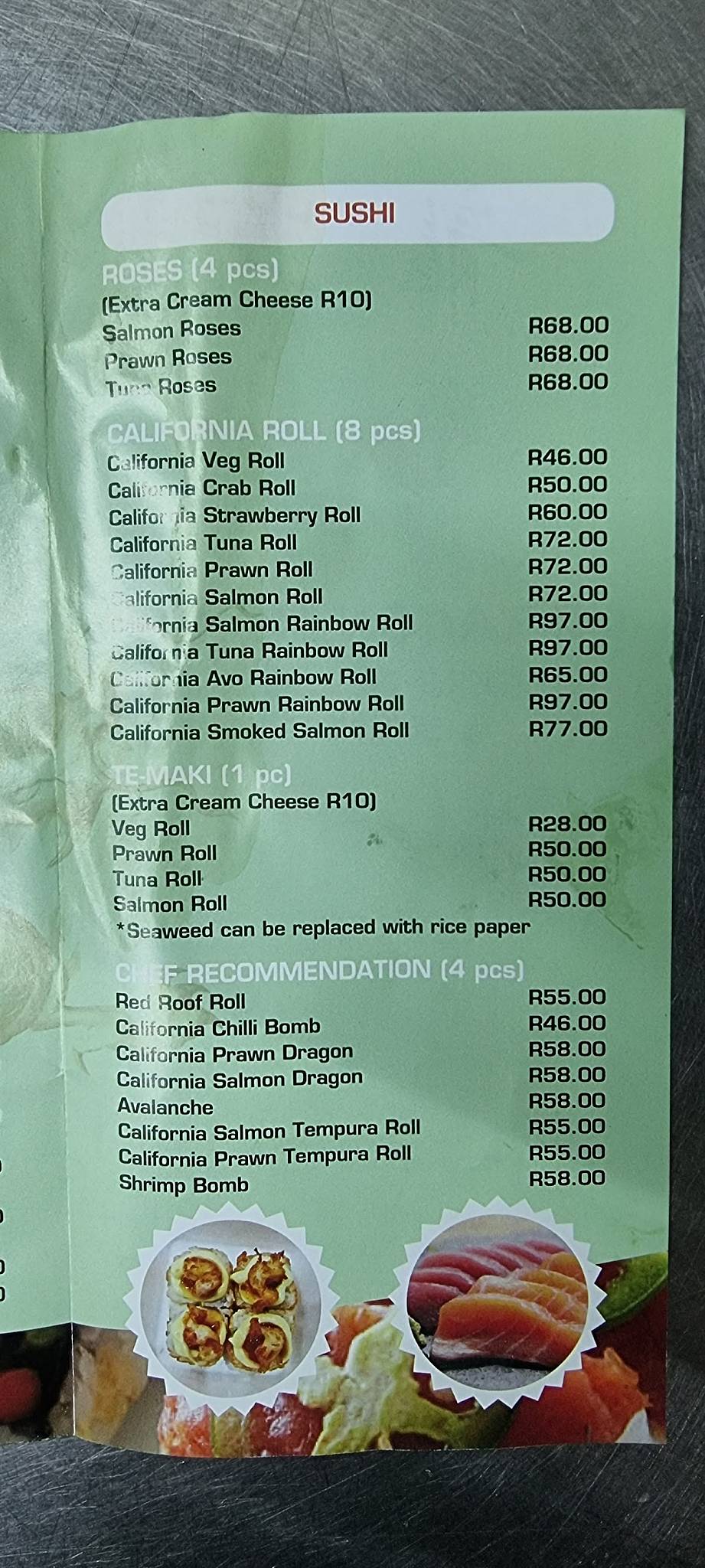 Menu at Dragon House Chinese Restaurant & Sushi Bar, Kimberley