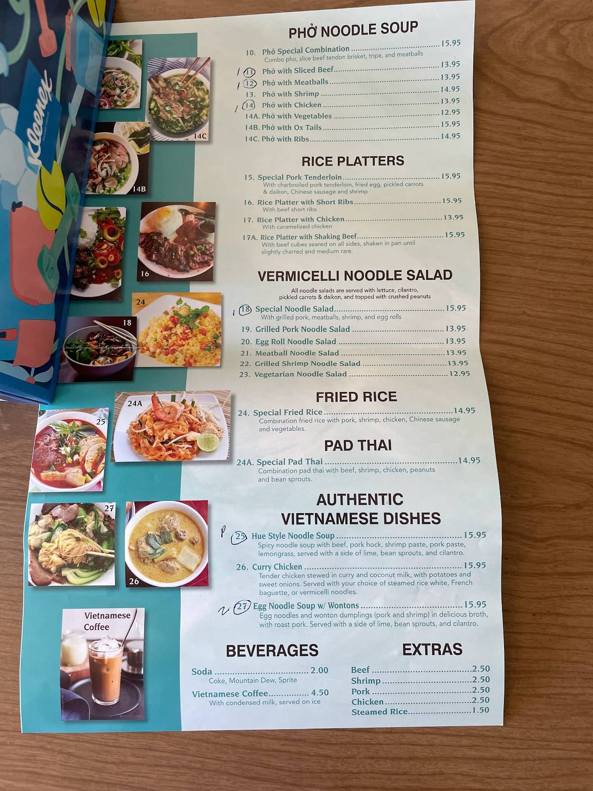 Menu at PhởHolic Taste of Vietnam restaurant, Duluth