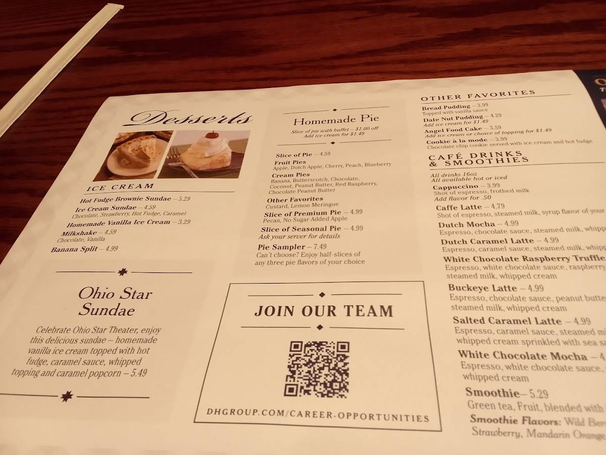 Menu at Dutch Valley Restaurant, Sugarcreek, Old Rte 39 NE
