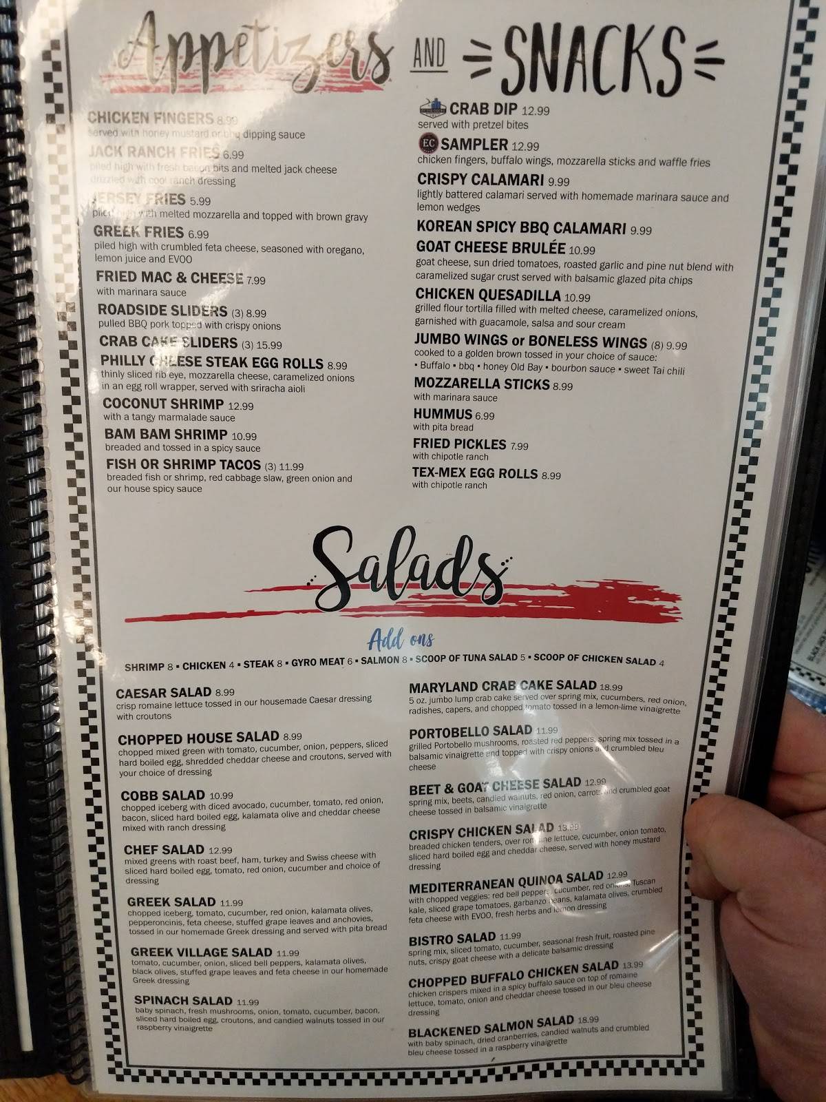 Menu at EC Diner restaurant, Ellicott City