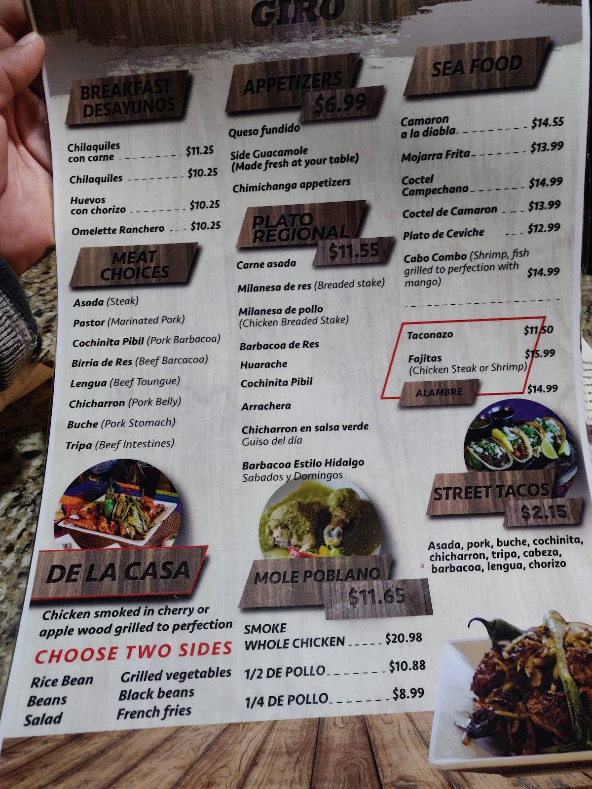 Menu at El Gallo Giro restaurant, Provo, 346n N University Ave