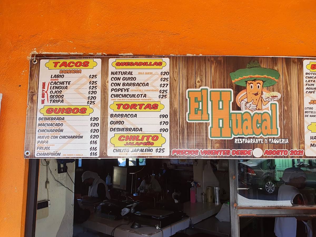 Carta del restaurante El Huacal, Saltillo