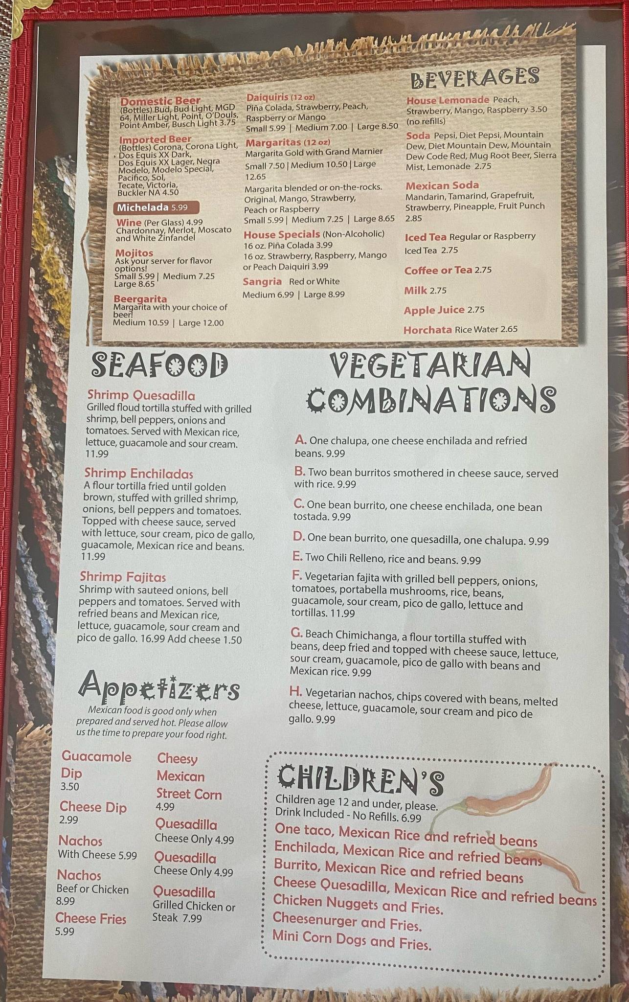 Menu at El Mezcal Stevens Point restaurant, Stevens Point, Suite E