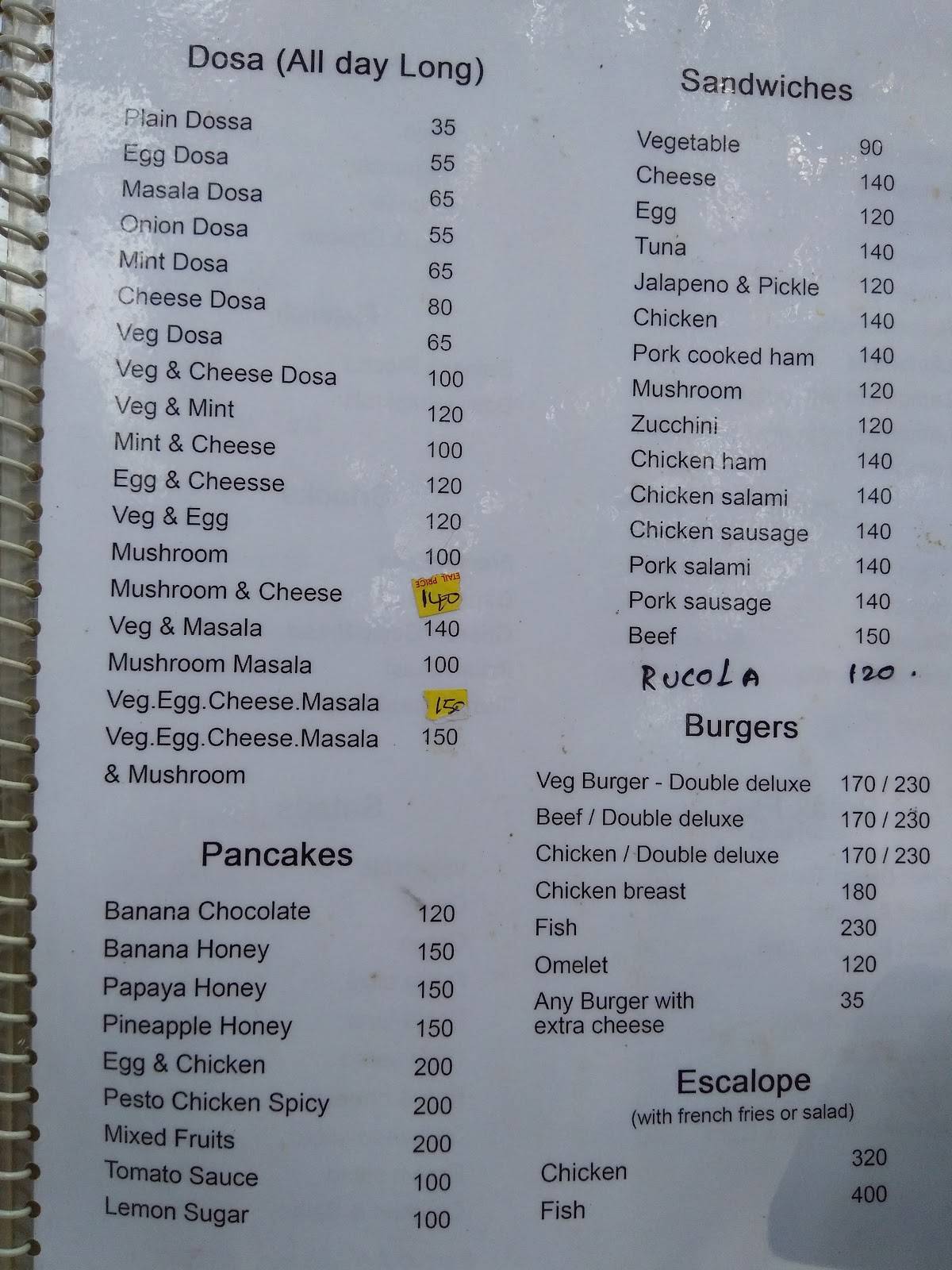 Menu at Farm Fresh Auroville, Kuilapalayam, bakery