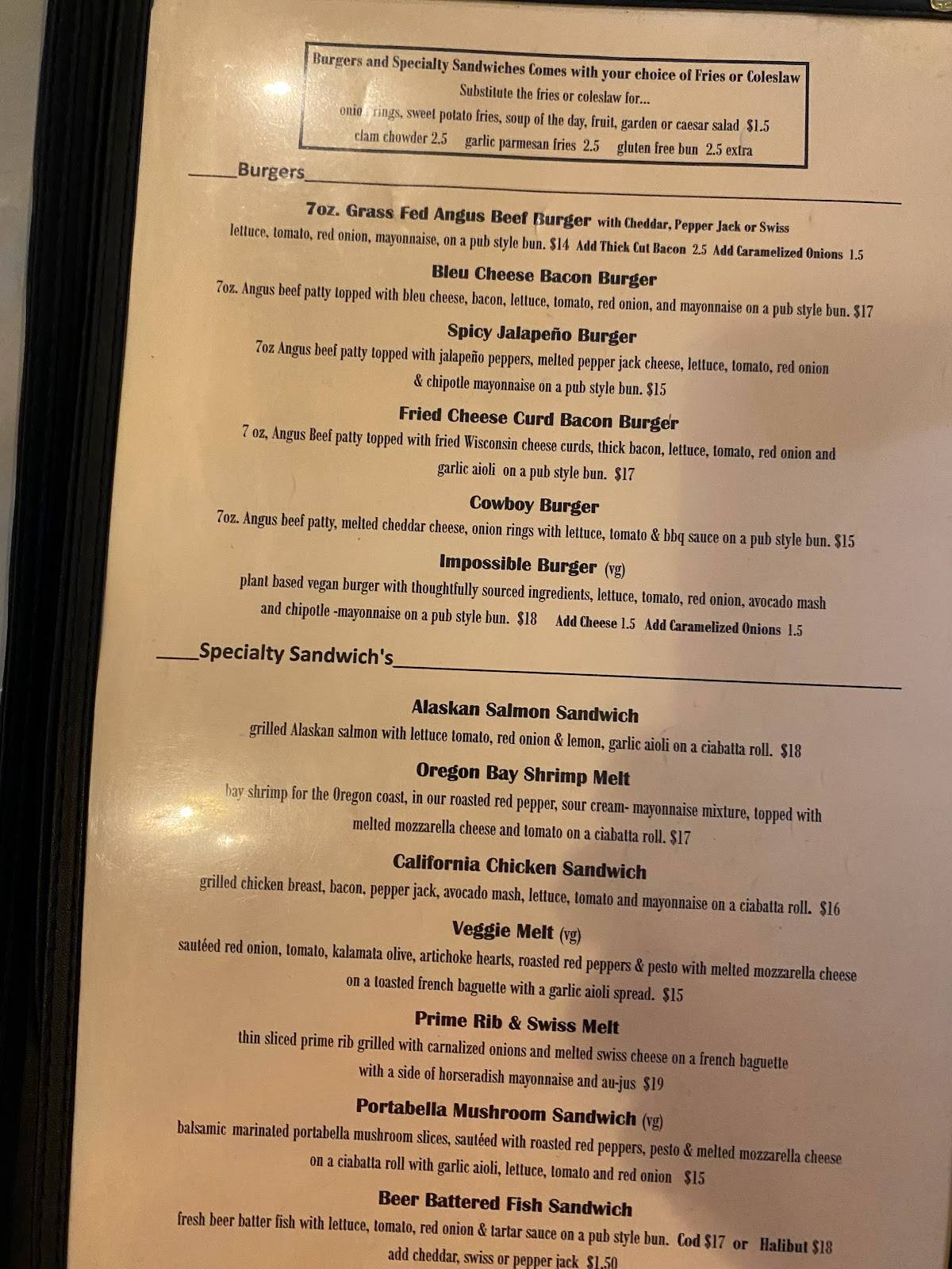 Menu at Farm & Sea Grill restaurant, Port Hadlock-Irondale