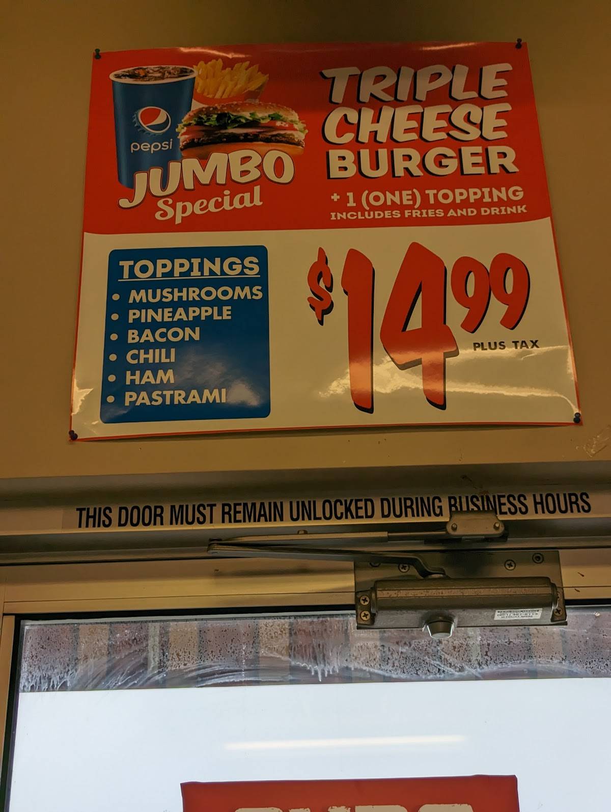 Menu at Jumbo Burgers fast food, Ogden, W 2700 N