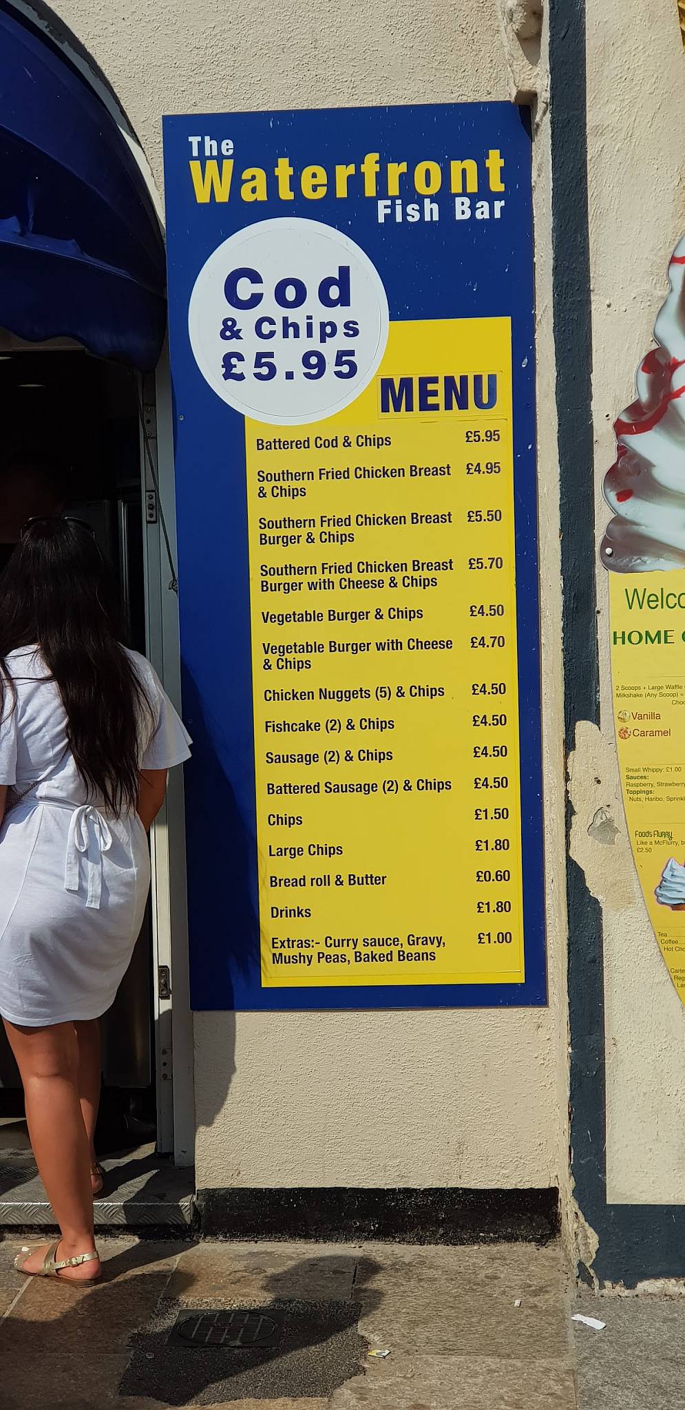 Menu at The Waterfront Fish Bar, Weston-super-Mare