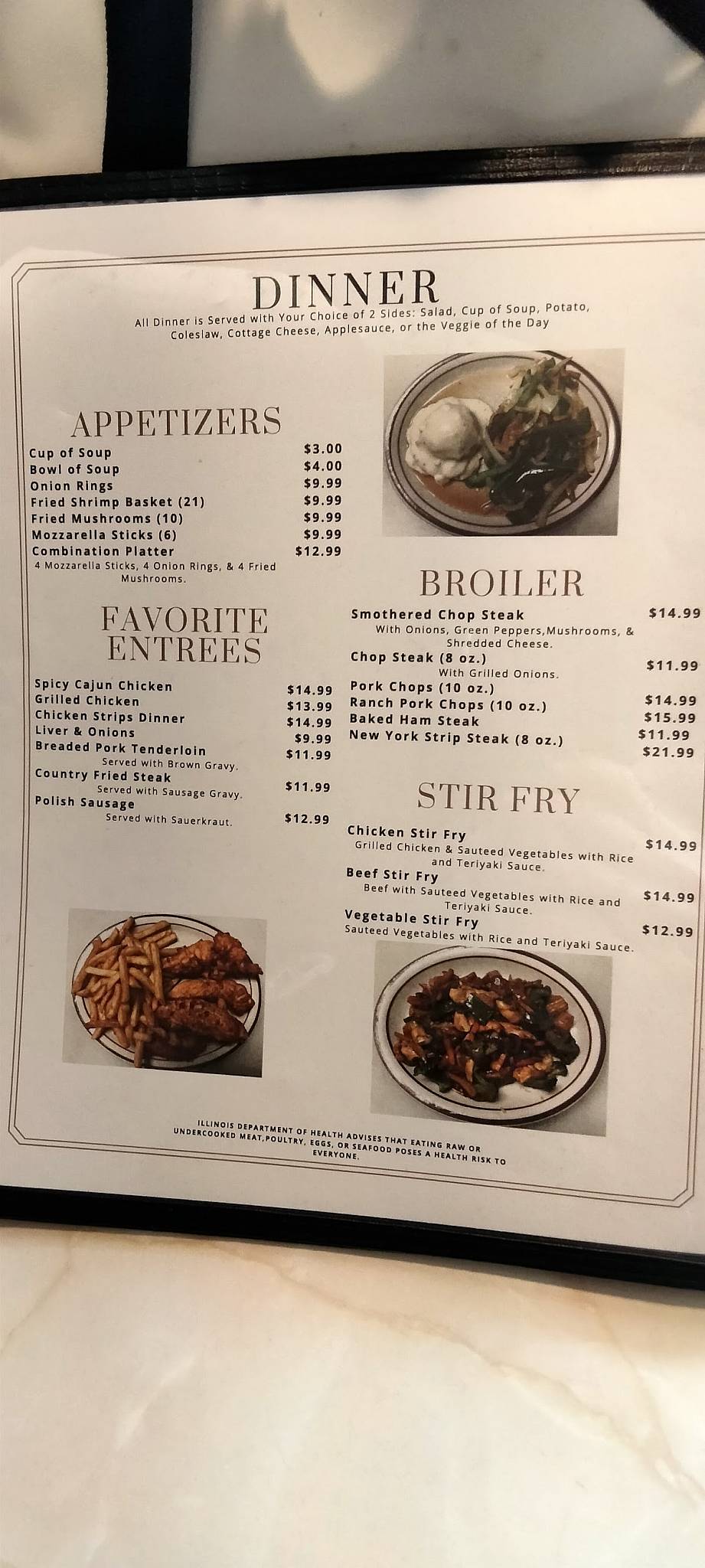 Menu at Fiona's Family Restaurant, Wood River
