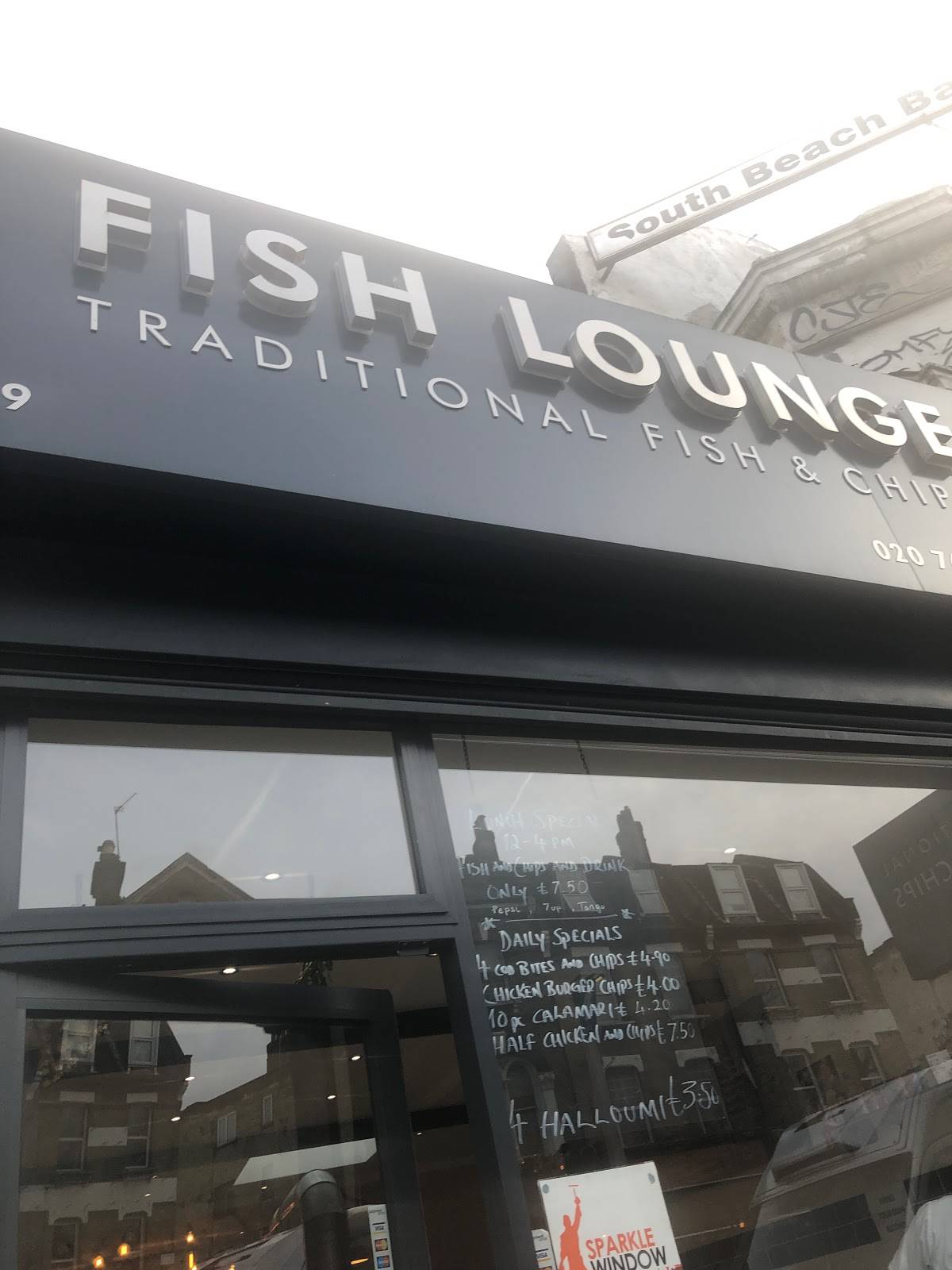 Menu at Fish Lounge restaurant, London, 99 Brixton Hill