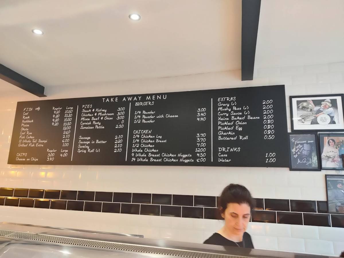 Menu at Fish Lounge restaurant, London, 99 Brixton Hill