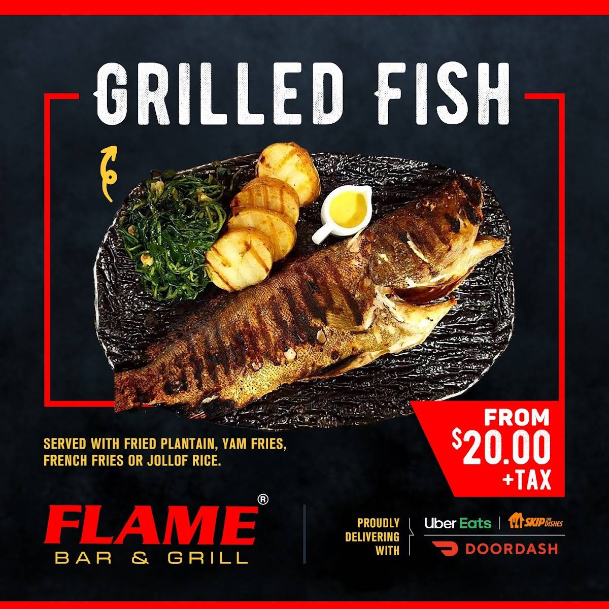 Menu at Flame Bar & Grill, Toronto