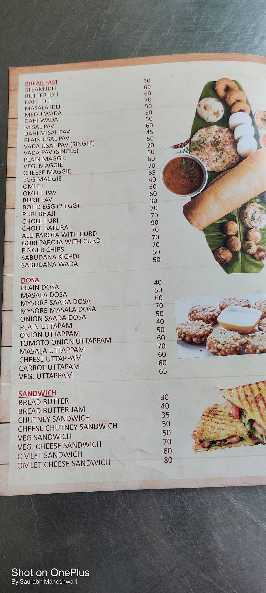 Menu at Food Junction, Dombivli