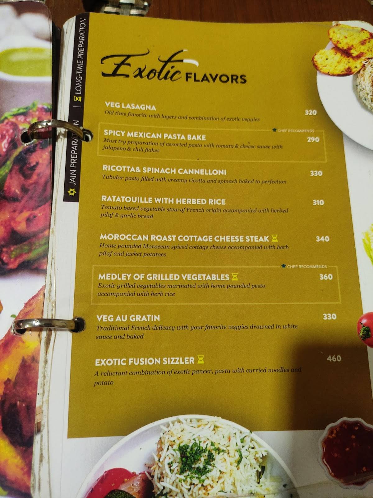 Menu at Food Nirvana, Chennai, 23/11