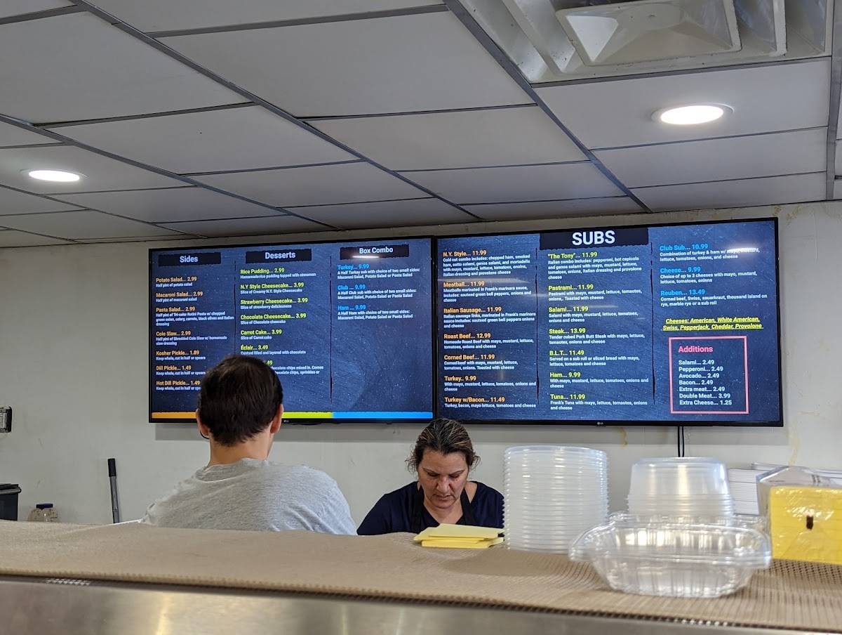 Menu at Frank's Deli pizzeria, Phoenix