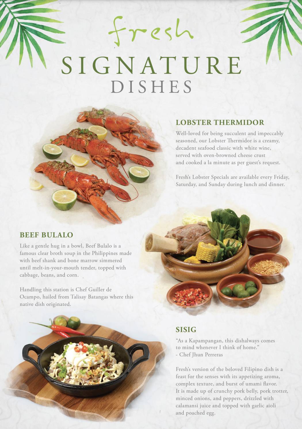 Menu at Fresh International Buffet restaurant, Parañaque, Entertainment
