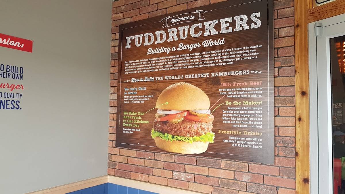 Menu at Fuddruckers restaurant, Regina