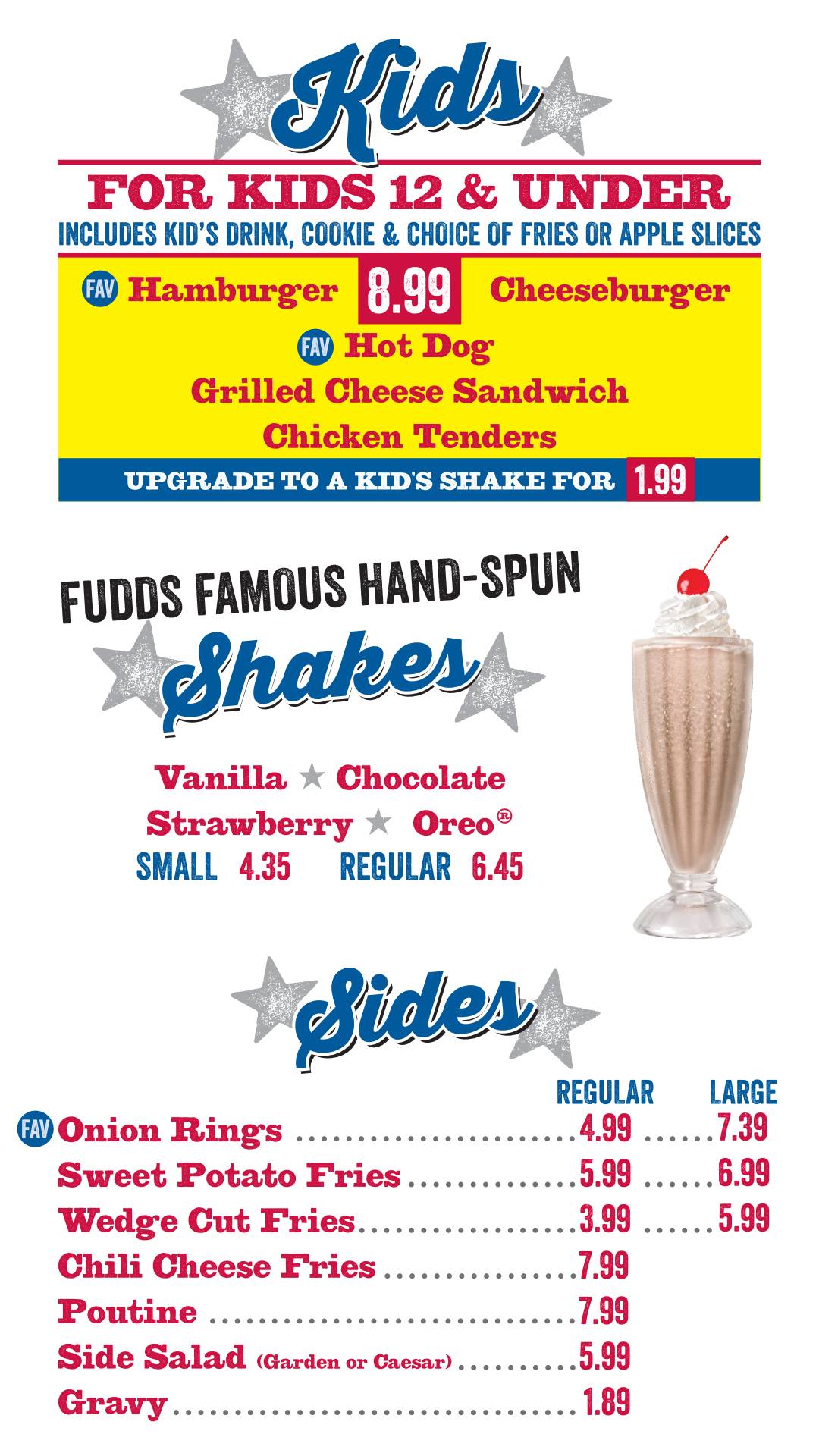 Menu at Fuddruckers restaurant, Regina