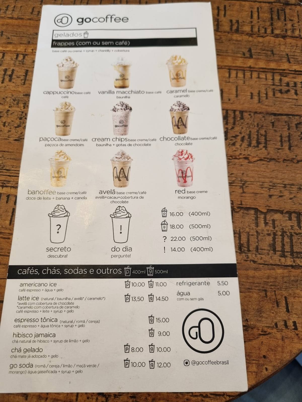Menu em Go Coffee - Jardim Marajoara, São Paulo
