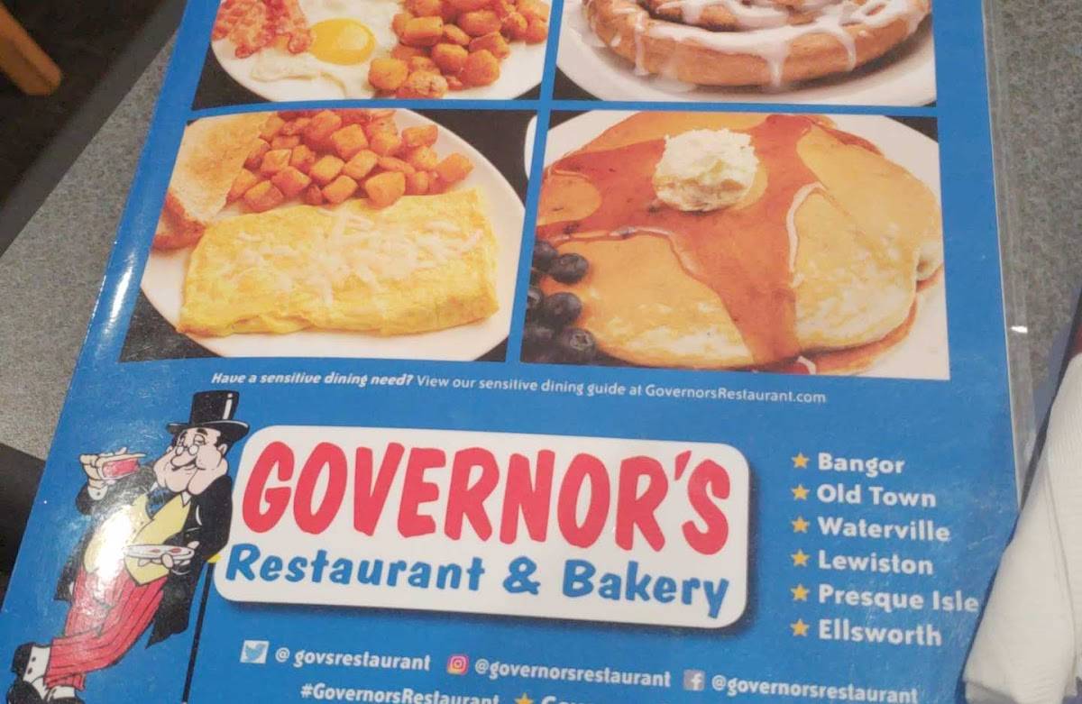 Menu at Governor's Restaurant & Bakery, Lewiston