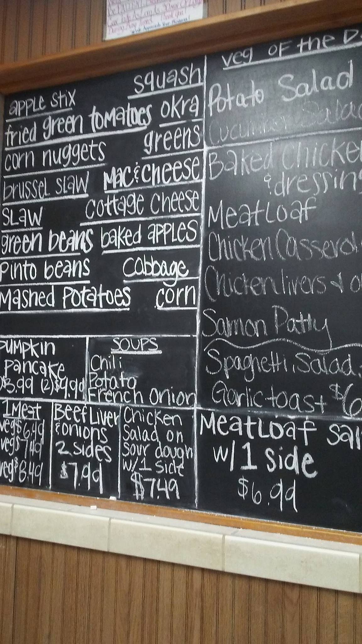 Menu at Aunt Bea's Home Cooking restaurant, Greeneville