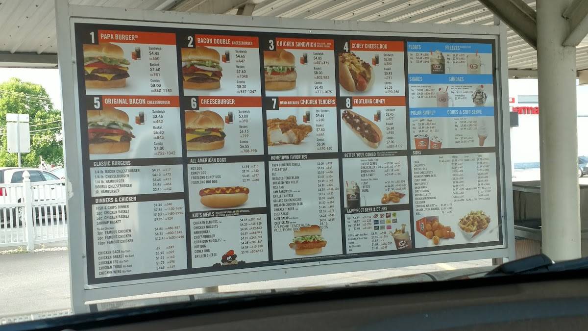 Menu at A&W Restaurant, Greensburg
