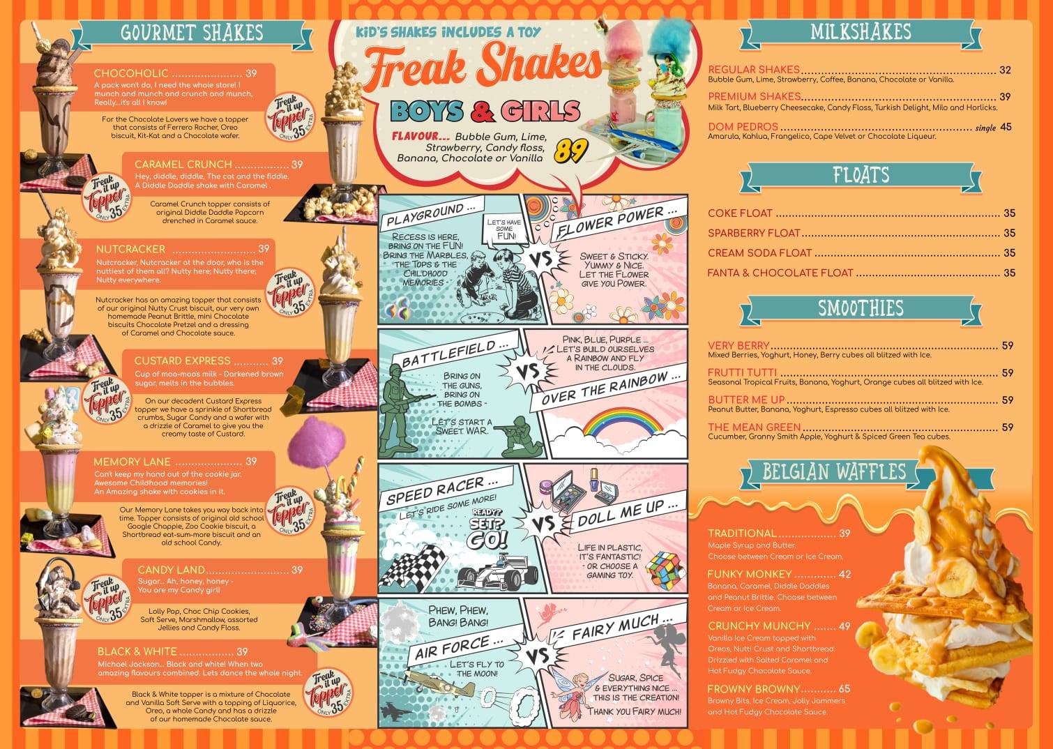 Menu at GrubHouse Diner restaurant, Trichardt