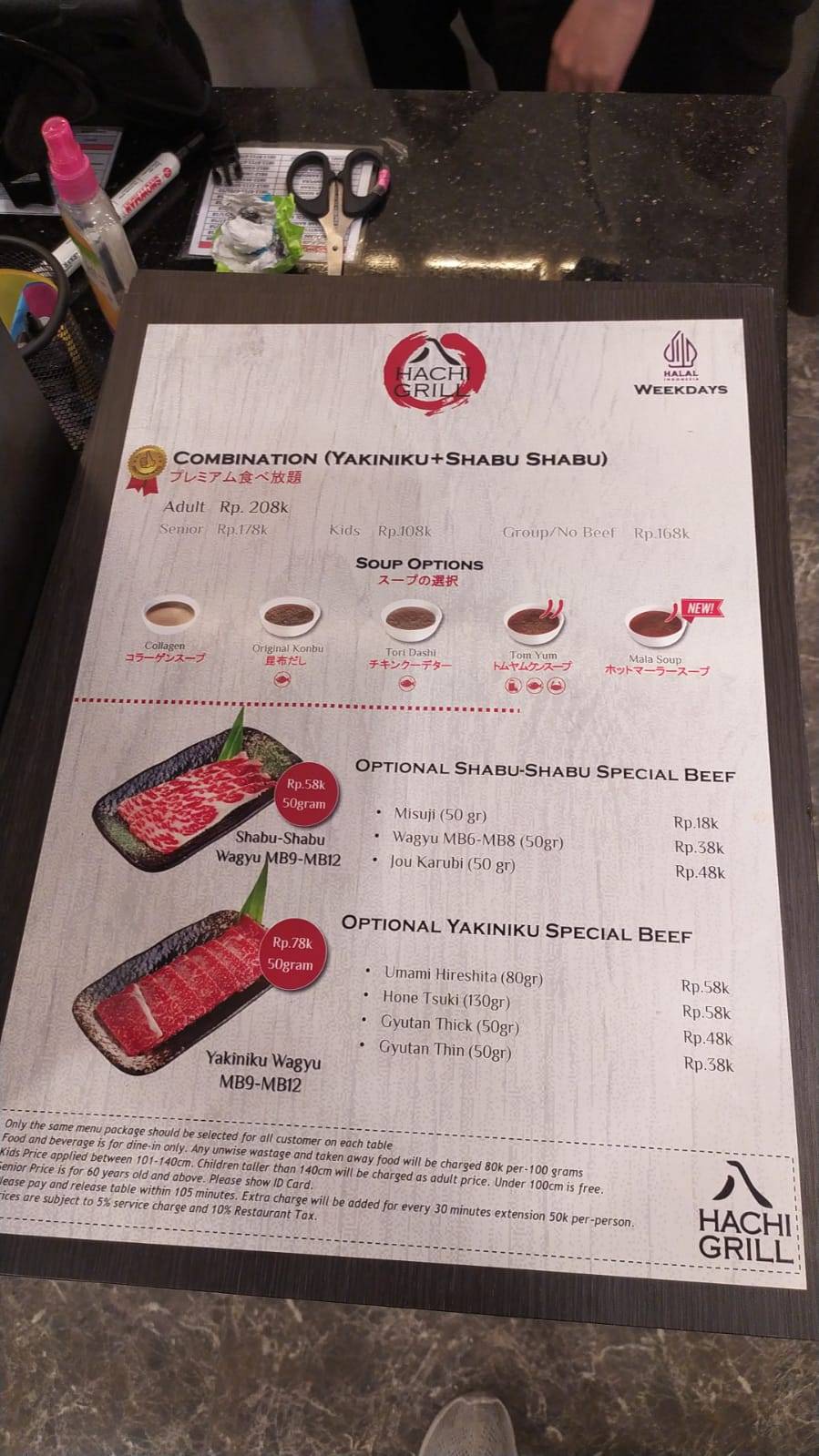 Carta del restaurante Hachi Grill Puri Indah, West Jakarta