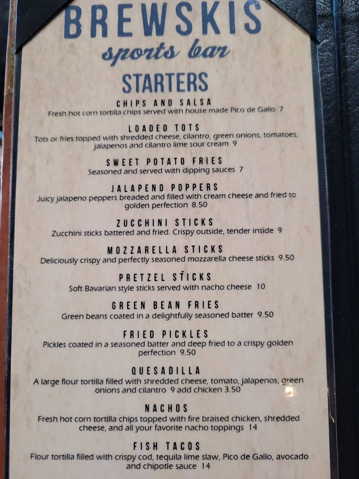 Menu at Brewski’s - Grill, Sports Bar, & Casino, Hamilton
