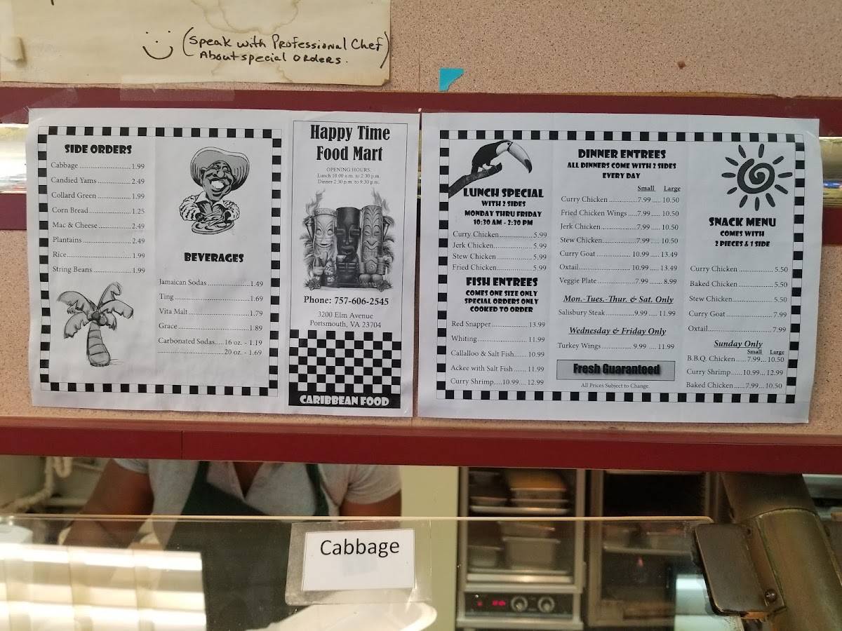 Menu at Happy Time Food Mart restaurant, Portsmouth