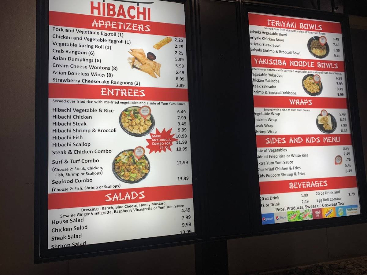 Menu at Hibachi Drive Thru restaurant, Homewood