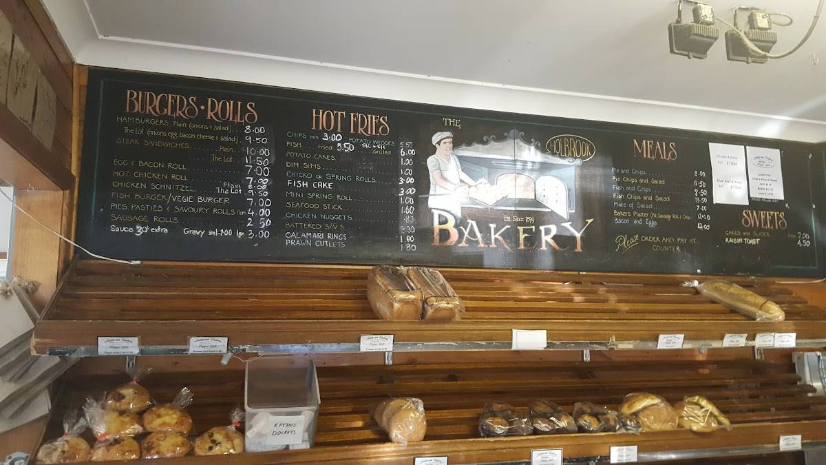 Menu at Holbrook Bakery, Holbrook, 126 Albury St