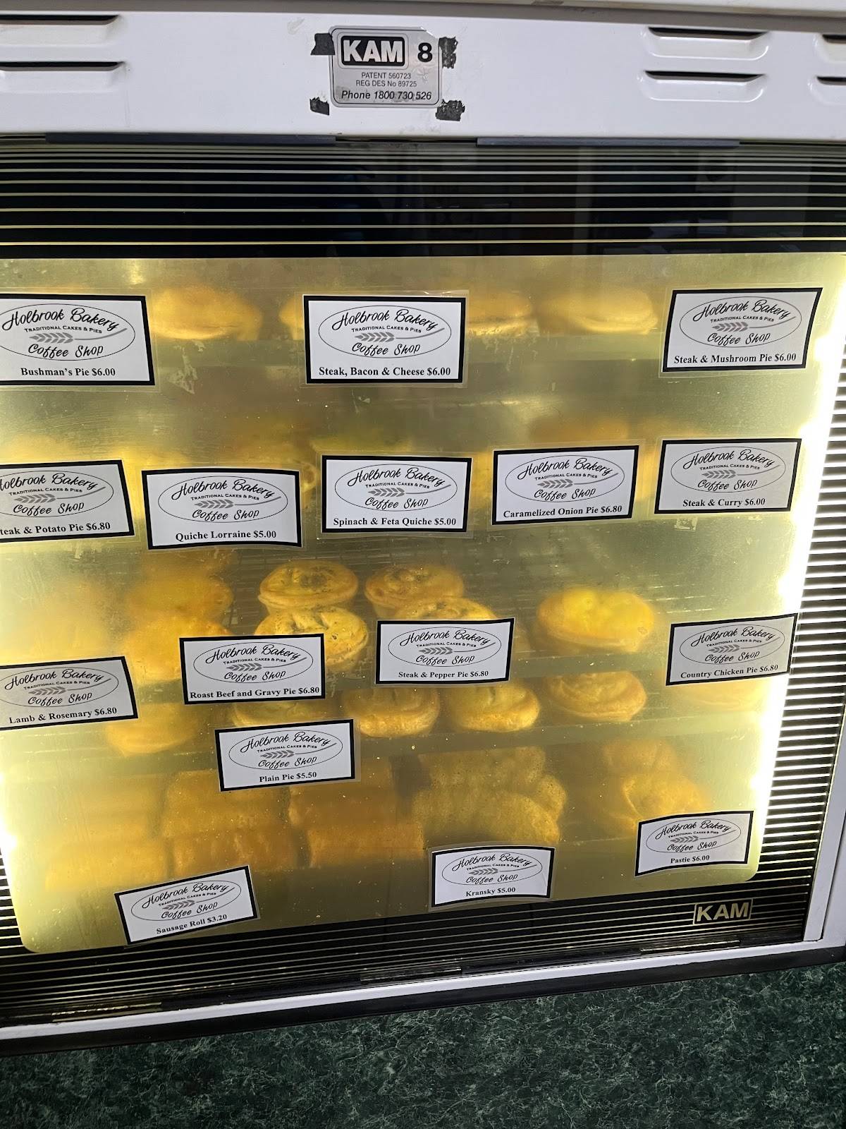 Menu at Holbrook Bakery, Holbrook, 126 Albury St