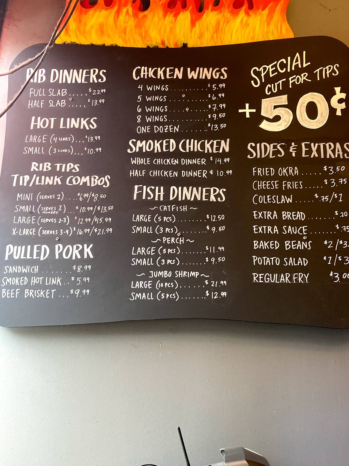 Menu at Honey 1 BBQ, Chicago, 746 E 43rd St