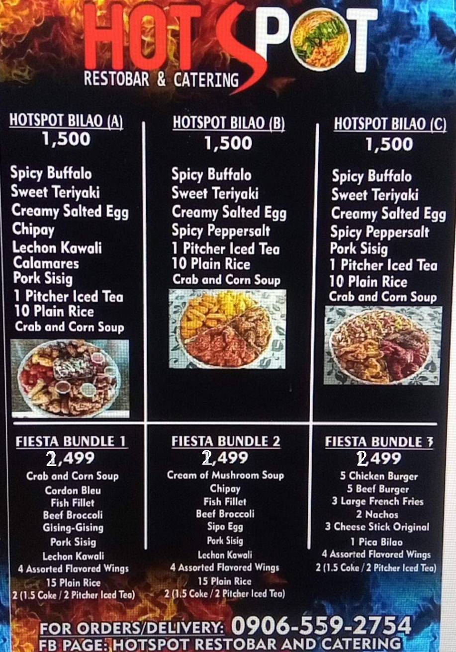 Menu at Hotspot restobar & Catering, Aliaga