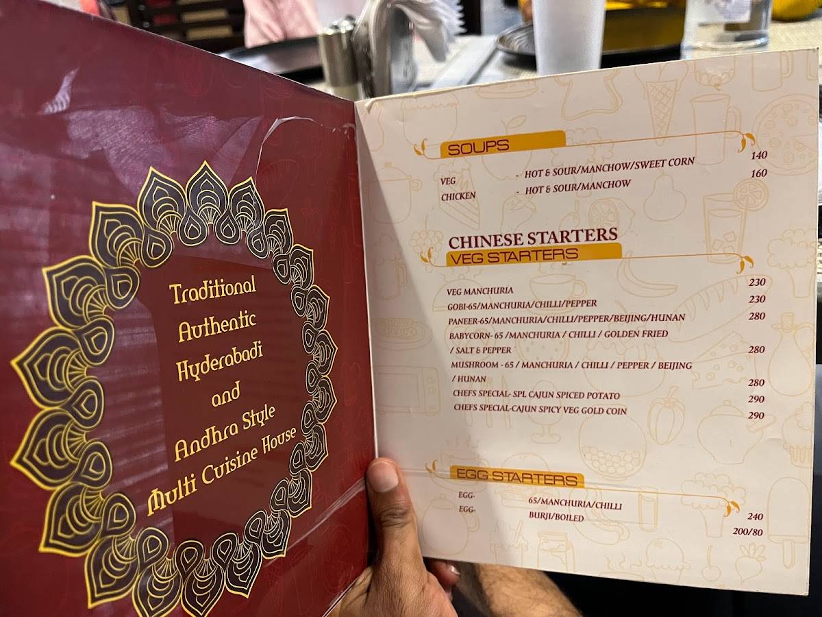 Menu at Hyderabad Chefs, India