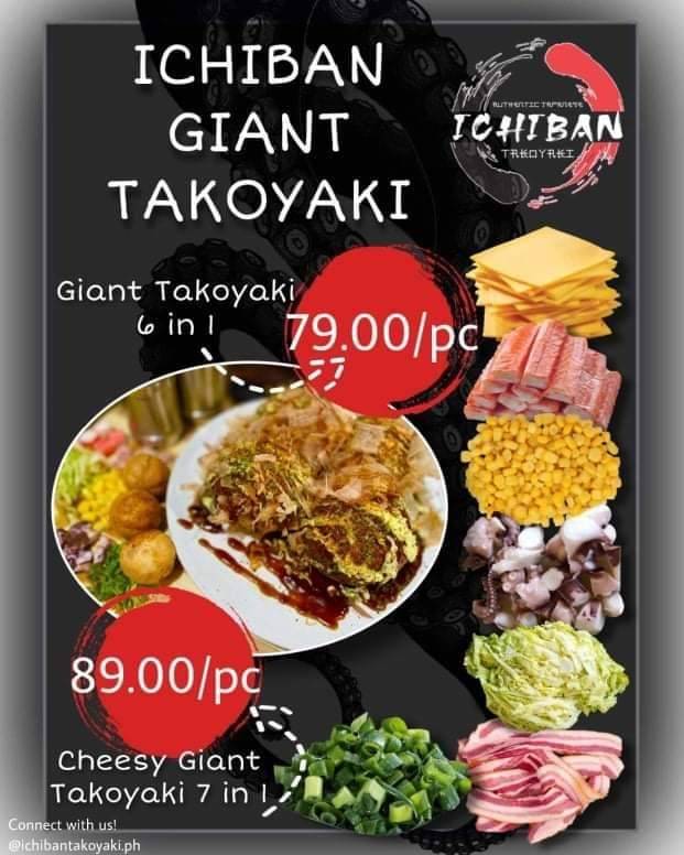 Menu at ICHIBAN Takoyaki PH - Pingkian restaurant, Quezon City