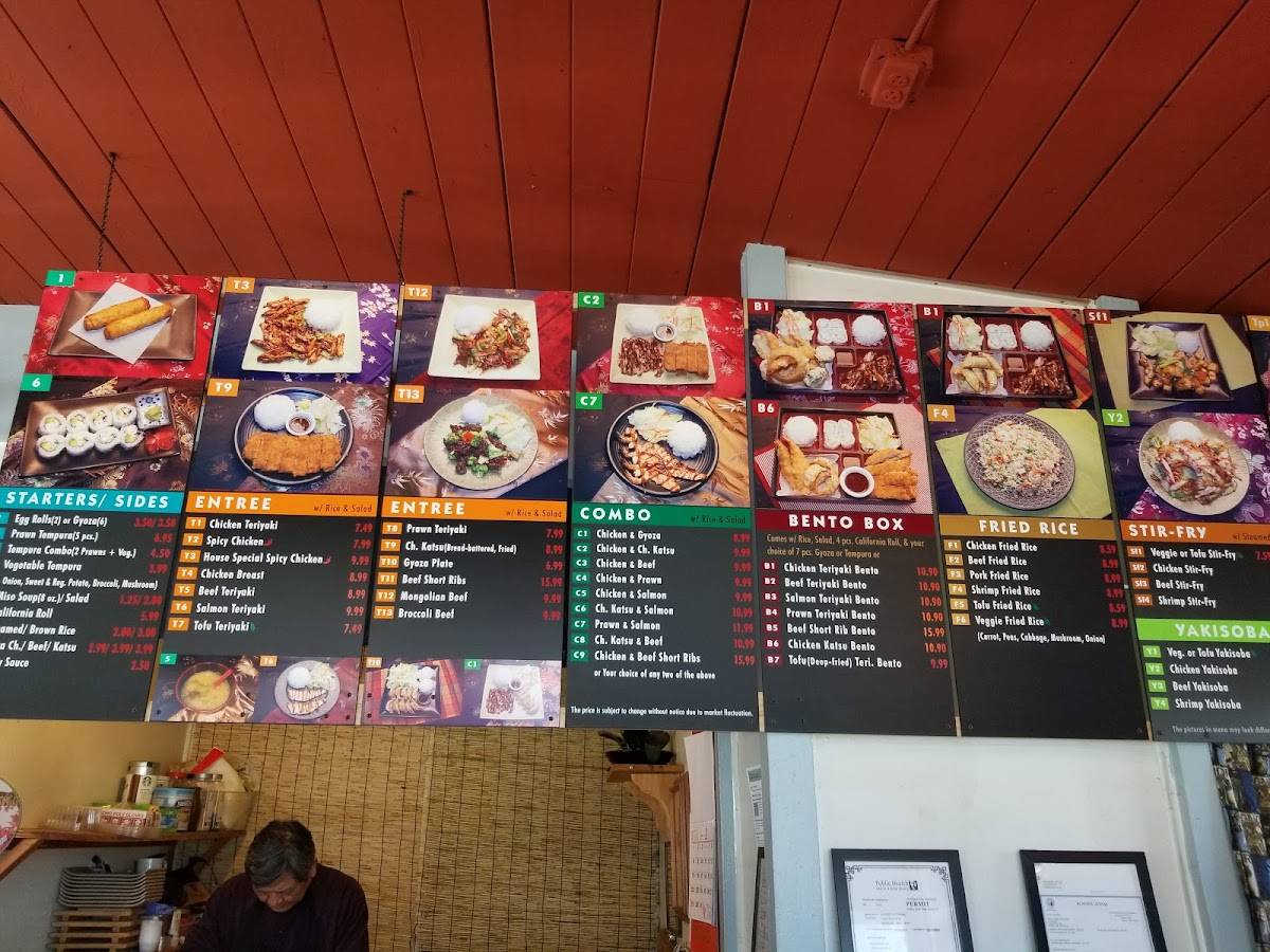 Menu at Ichi Bento restaurant, Shoreline