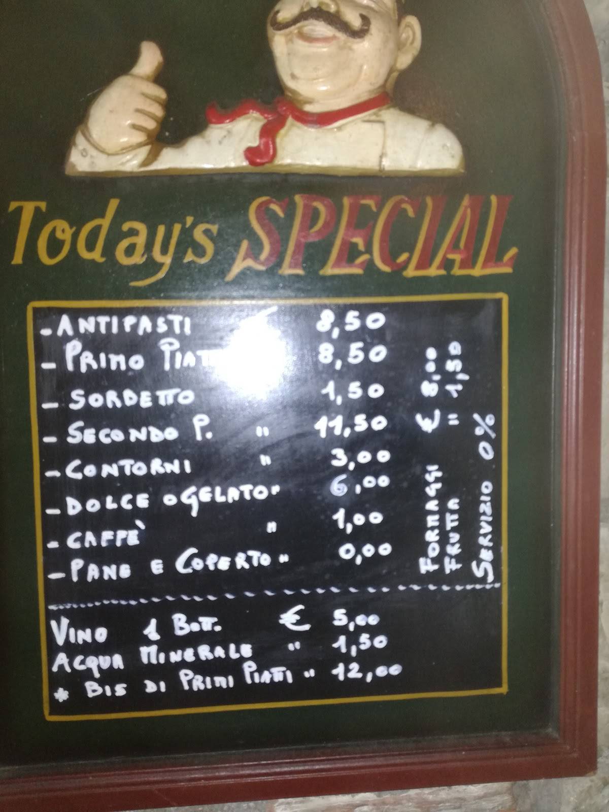 Menu da Il Nido del Corvo ristorante, Greccio