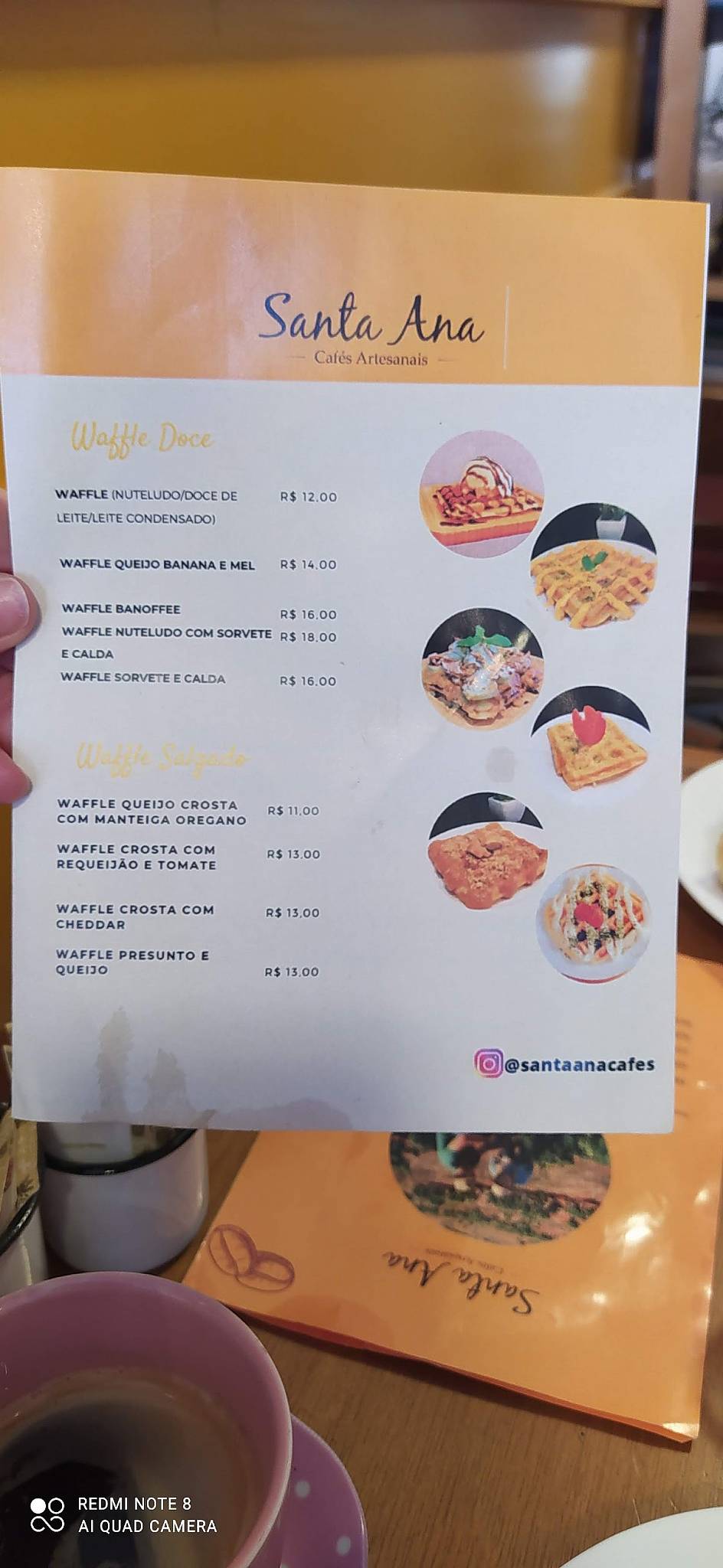 Carta del café Santa Ana, Indaiatuba