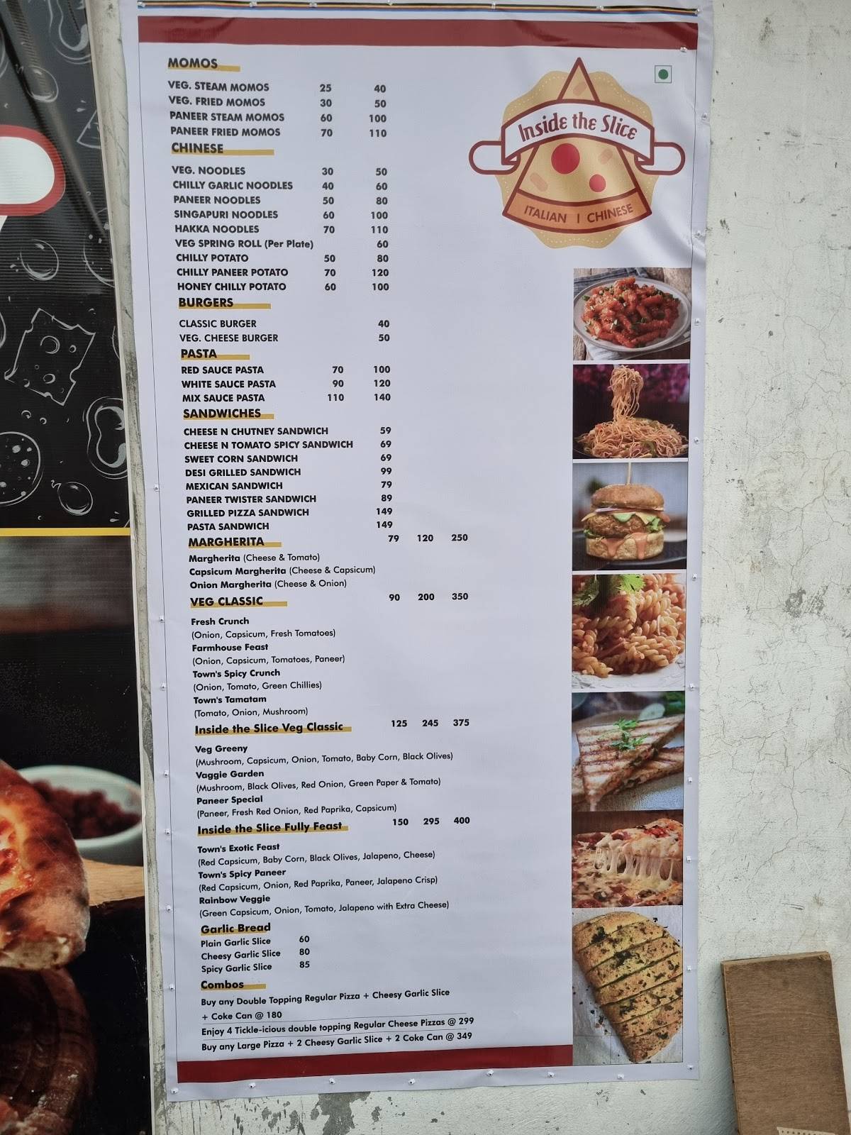 Menu at Inside the Slice, Greater Noida