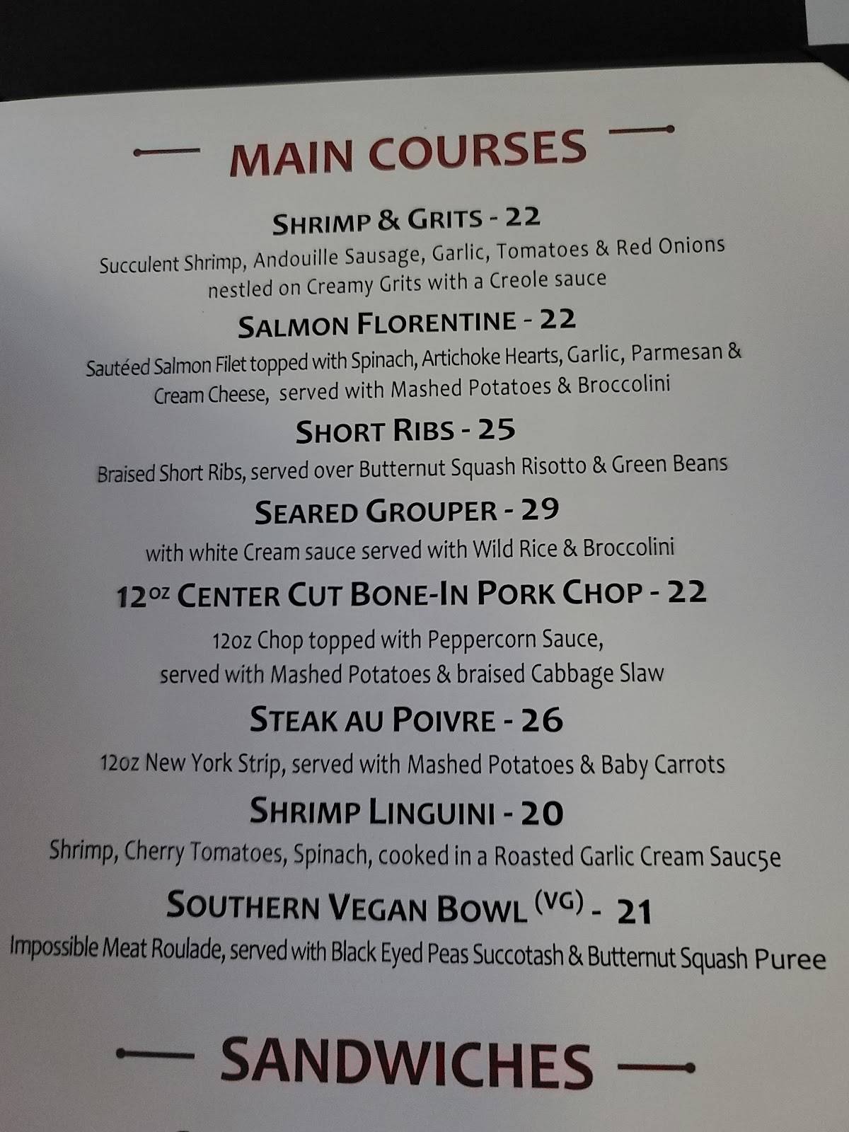 Menu at Isabelle's Restaurant, Gulfport