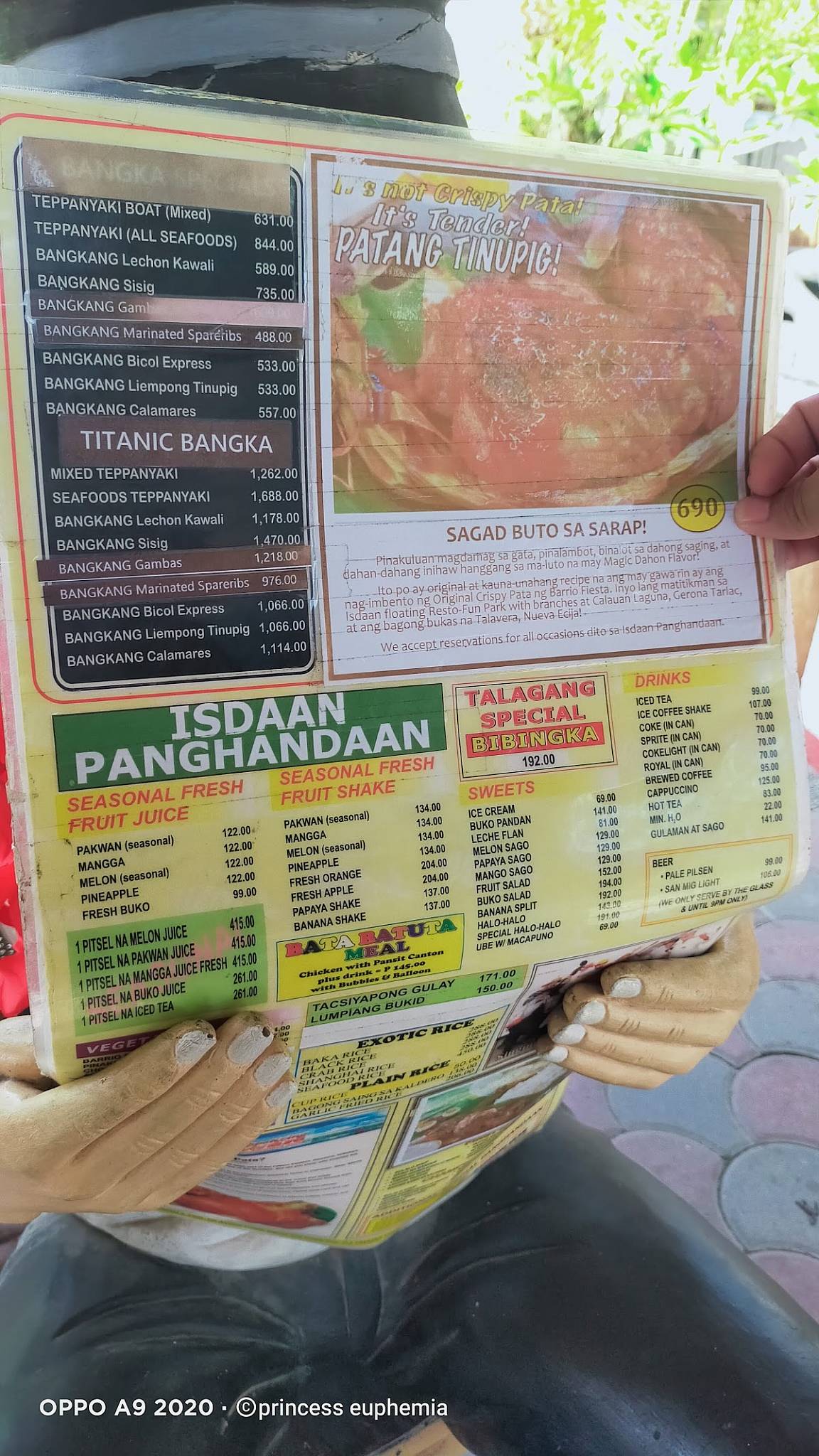 Menu at Isdaan Floating Restaurant, Bay