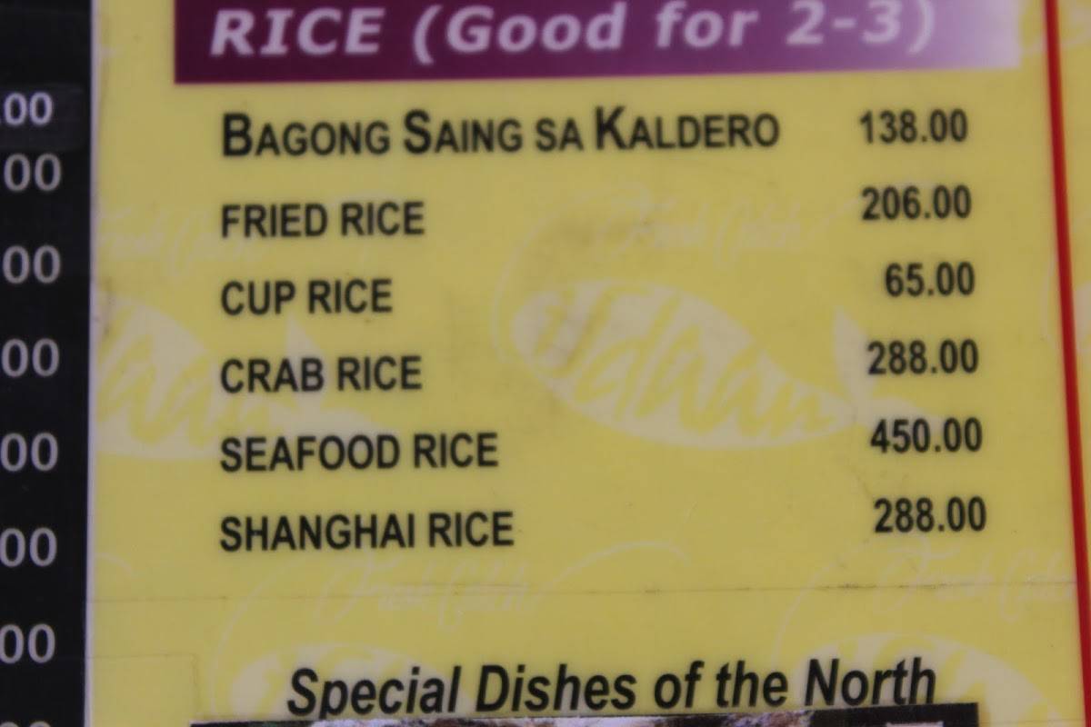 Menu at Isdaan Floating Restaurant, Bay