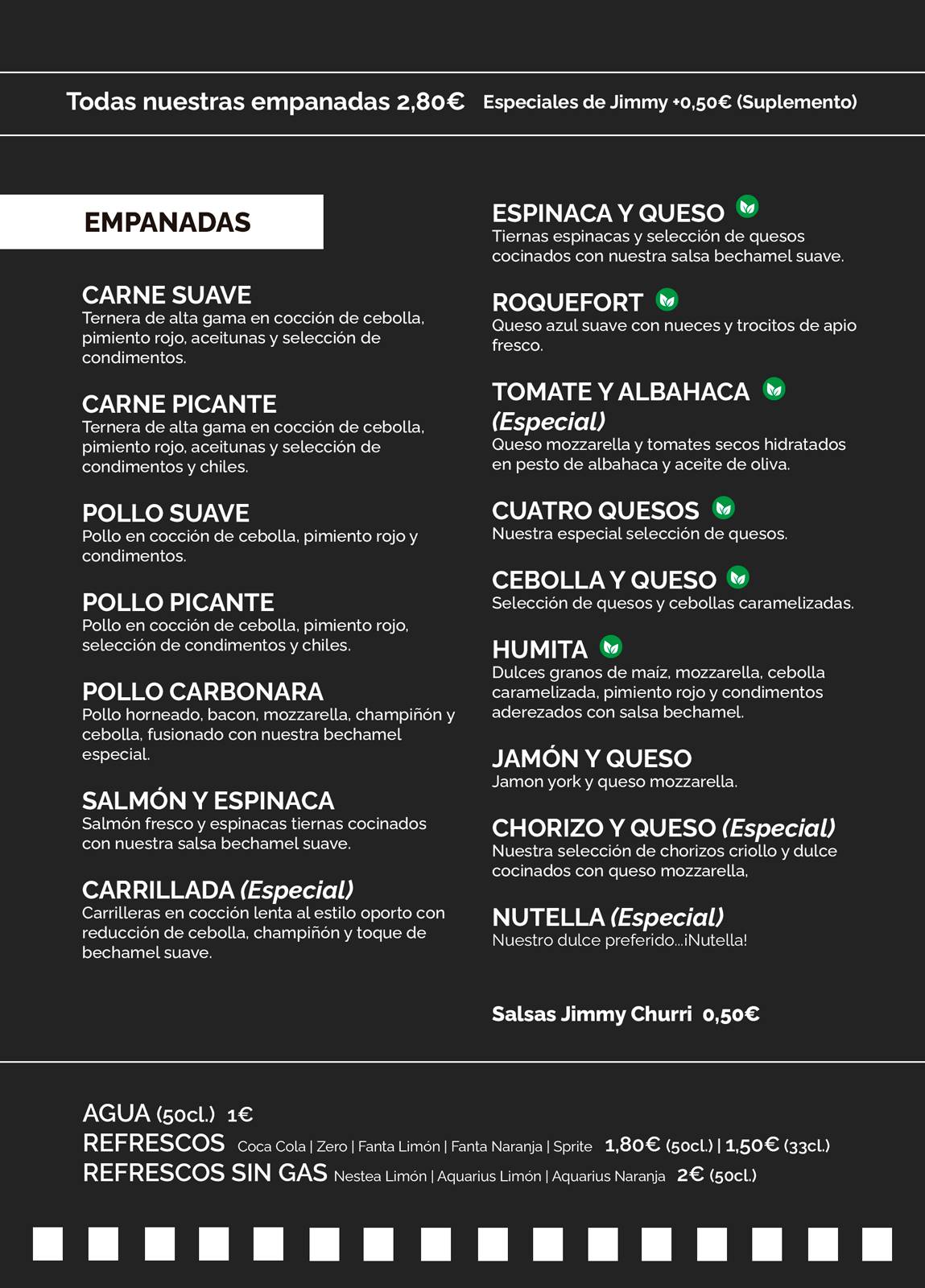 Carta del restaurante JIMMY CHURRI, Alicante